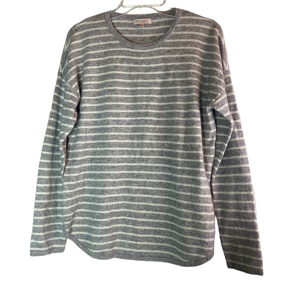 Philosophy | Tops | Philosophy Cashmere Grey White Stripe Long Sleeve ...